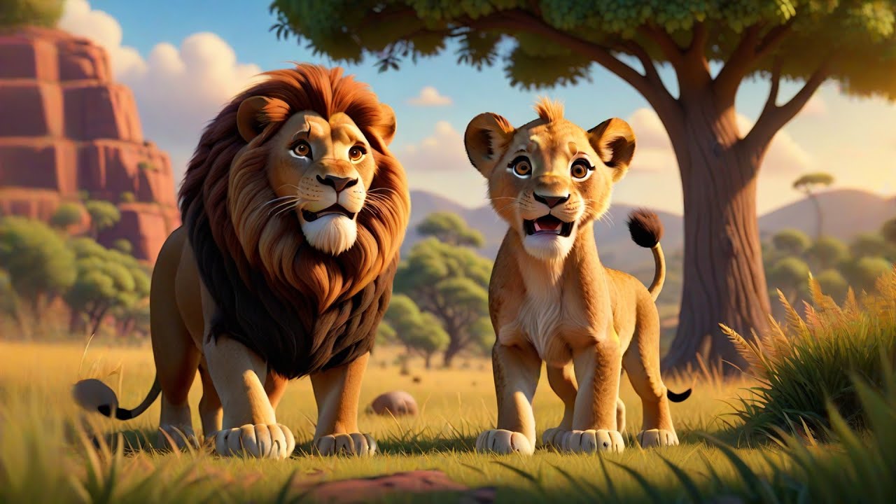Five Tiny Lions Learn to Roar | Fun Animal Sound Song for Kids ...