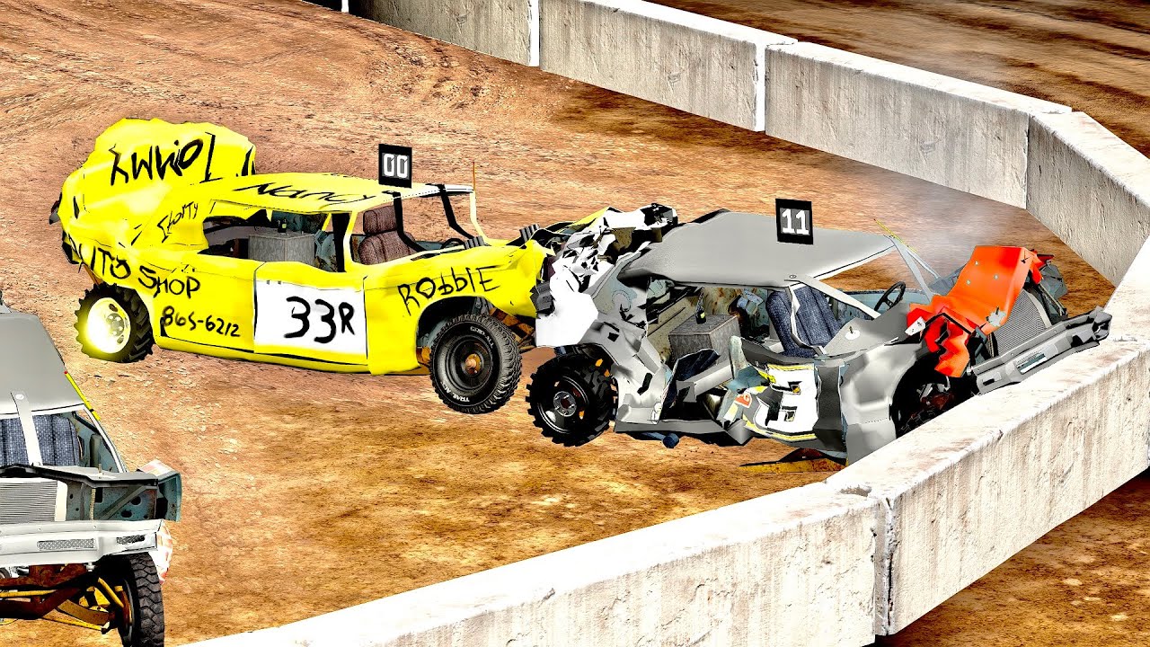 BeamNG Demolition Derby (Fullsize Old Iron Bonestock) - YouTube
