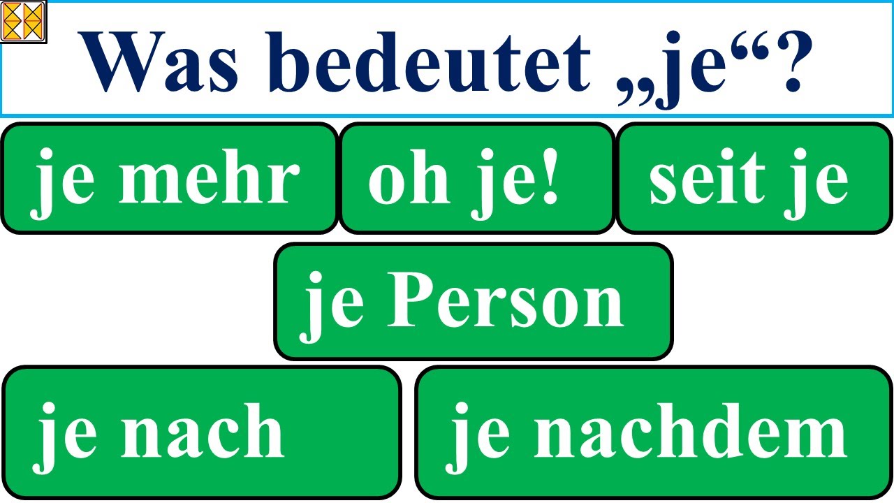Was bedeutet "je"? je | seit je | von je | je Person | je mehr | je ...