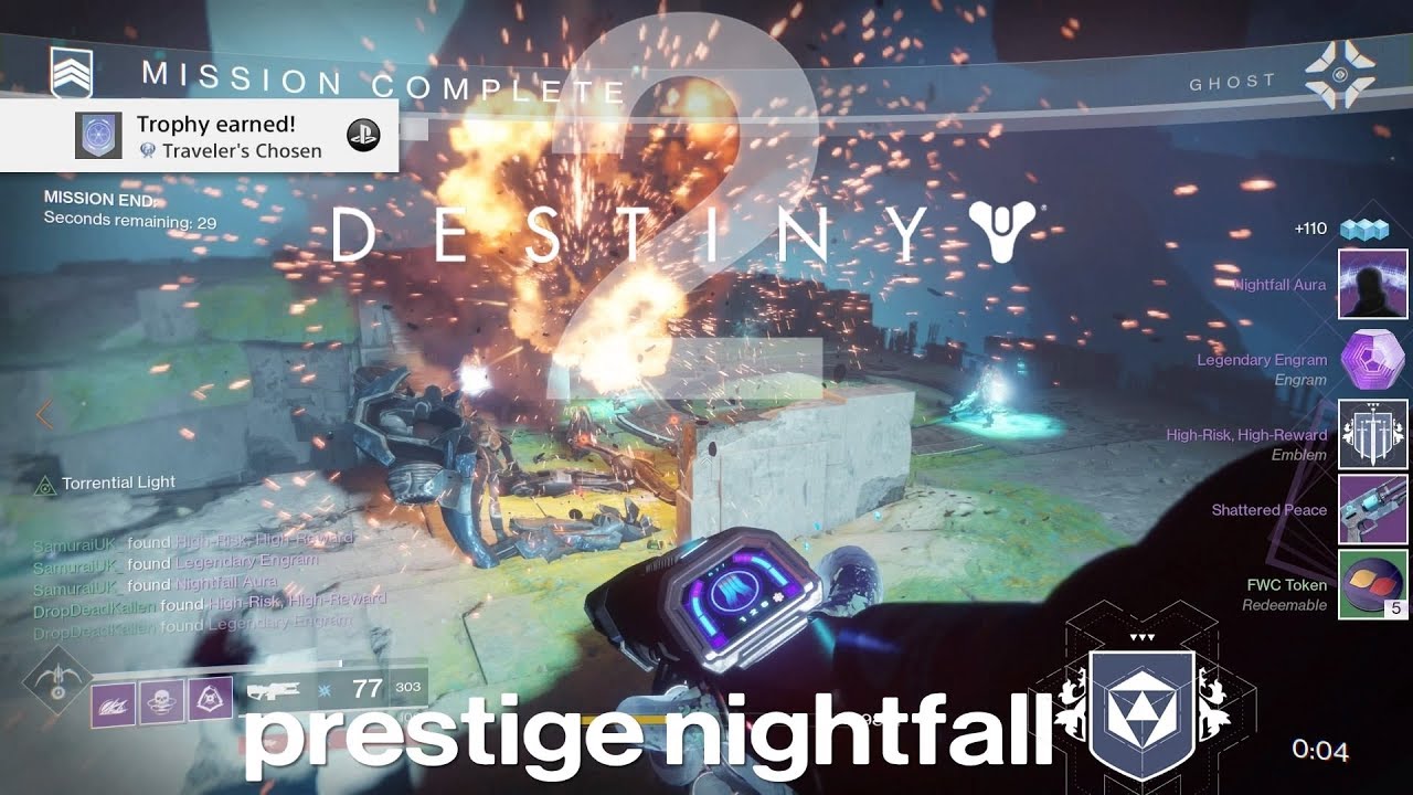 DESTINY 2 PRESTIGE NIGHTFALL AND PLATINUM TROPHY - YouTube