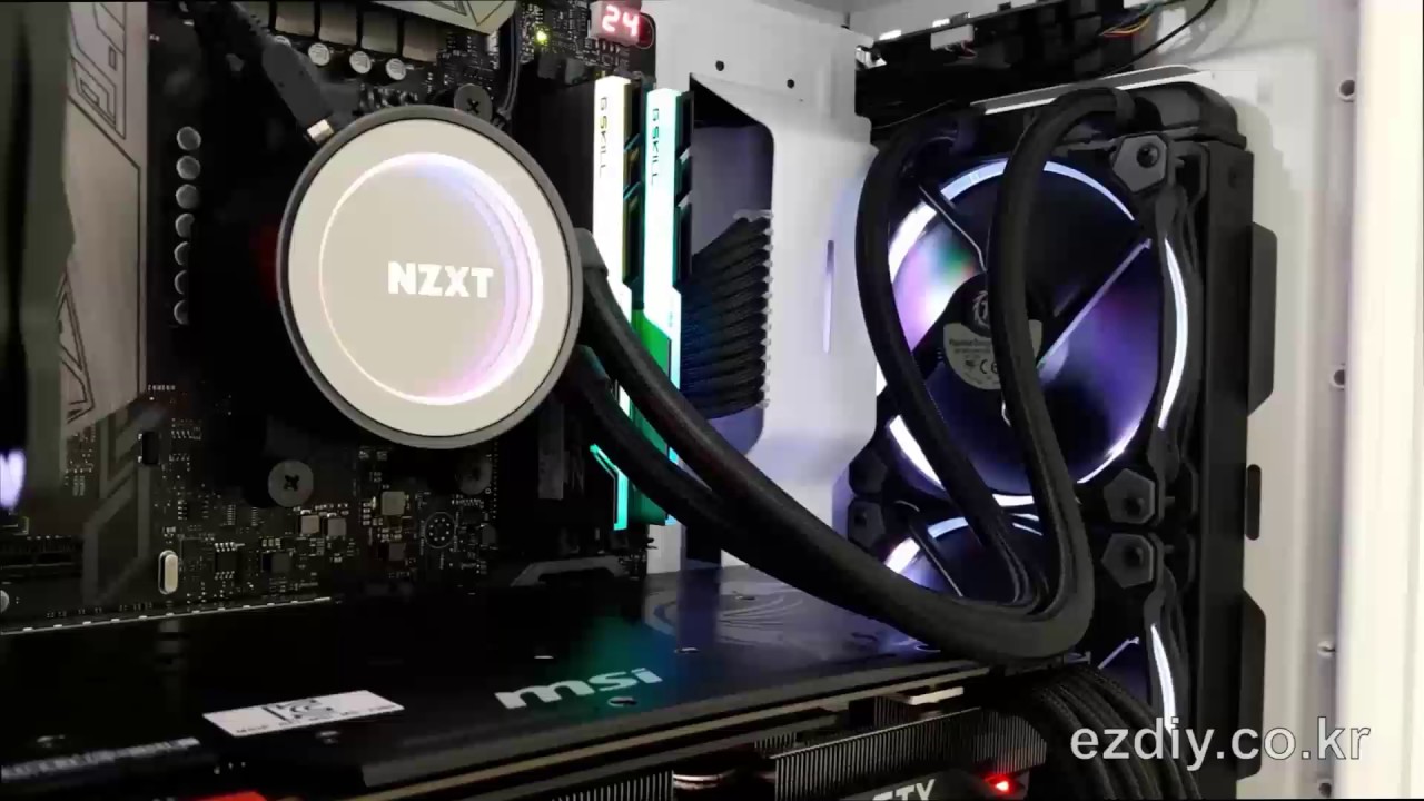 NZXT 쿨러 워터블럭 + 지스컬 트라이던트 LED 움직임 영상 - YouTube