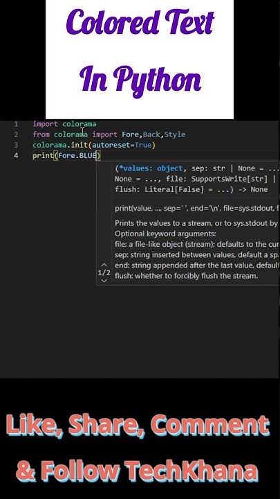 Colored Text Project In Pythonpythontutorial Pythoncodehacks Python Pythonforbeginners Youtube