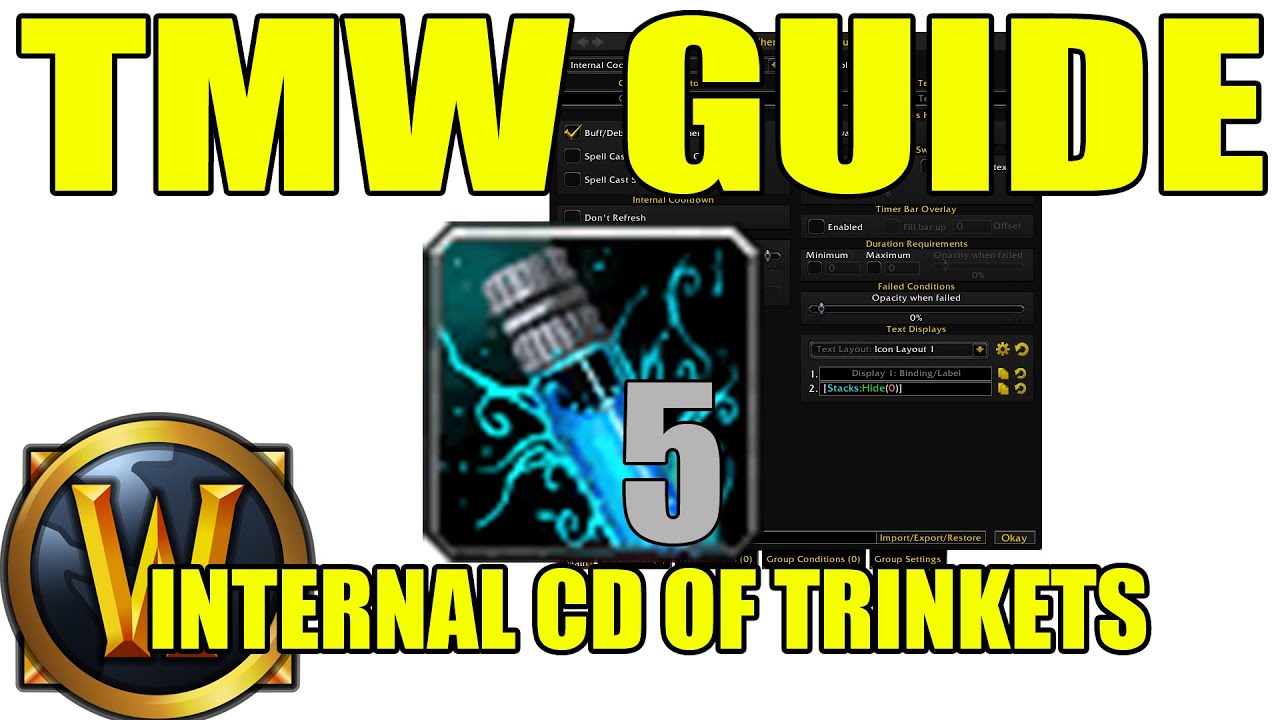 World of Warcraft How To Tellmewhen Addon Internal Cooldowns Trinkets ...