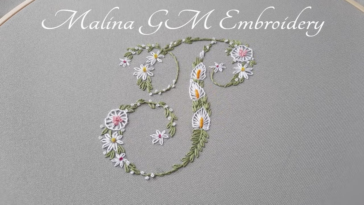 Flower letter P| How to embroider a letter| Simple stitches - YouTube