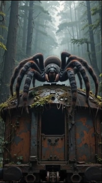 tarantula on abandoned train #shorts #trendingshorts #animal #tarantula ...