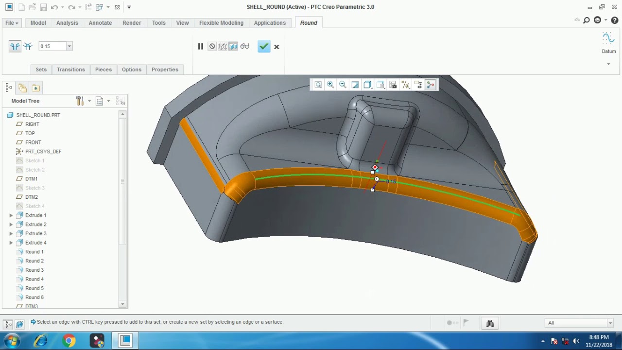 CREO Shell and Round basics - YouTube