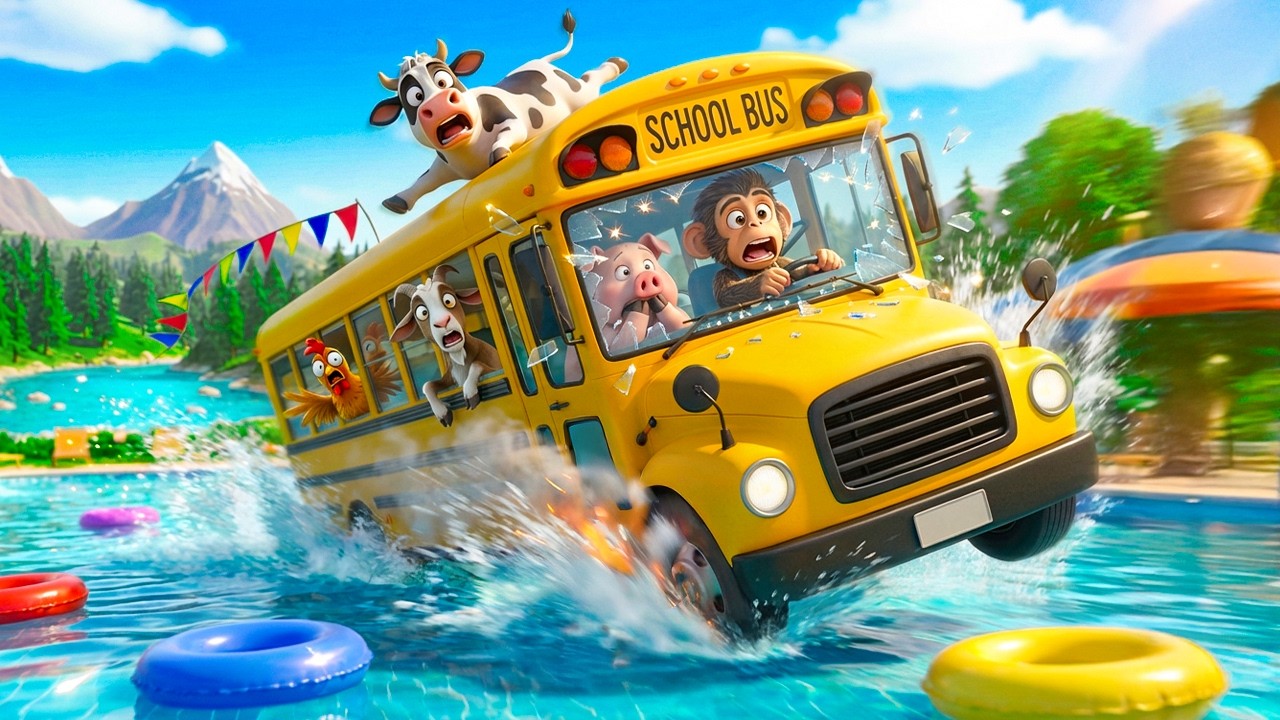 Funny Monkey | Engineer KiKi – Water Park Construction on the Farm ...