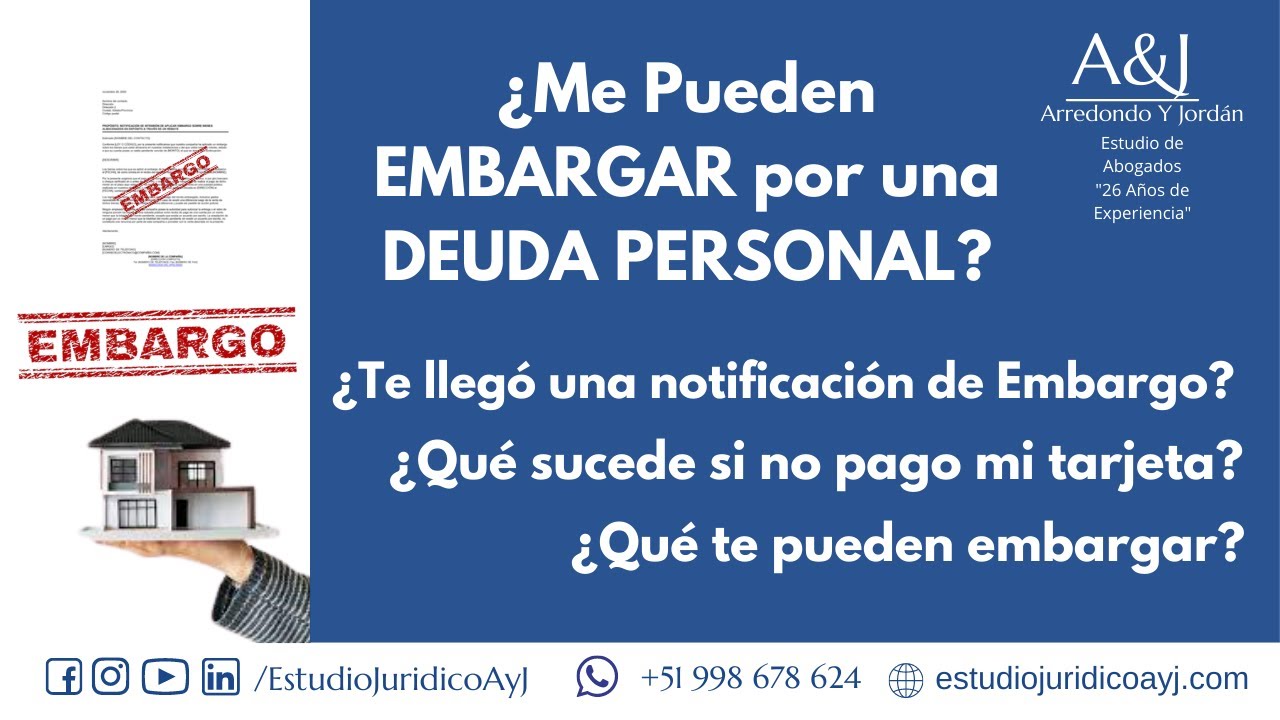 ️EMBARGO por una DEUDA personal: ¿Te pueden EMBARGAR por tener una ...
