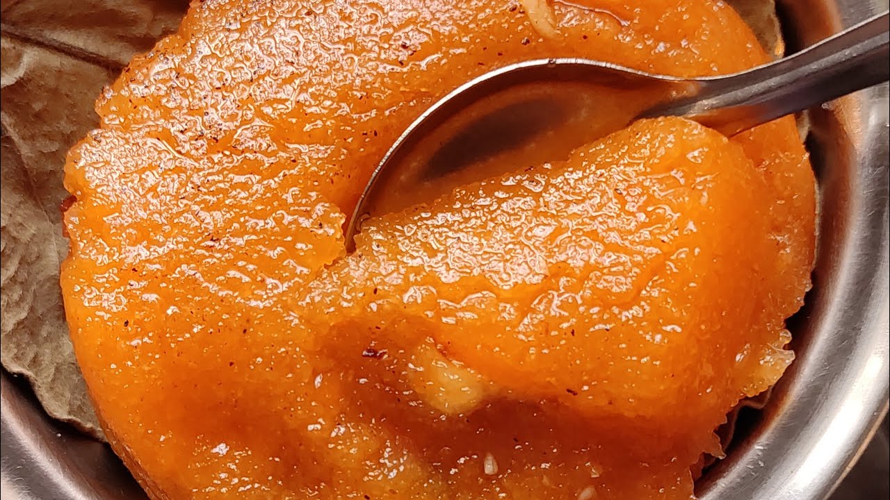 Orange Carrot Kesari l Sooji Halwa with natural colour l RECIPE IN ...