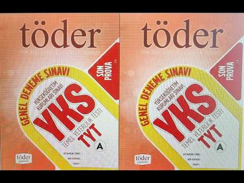 TÖDER TÜRKİYE GENELİ SON PROVA TYT DENEMESİ MATEMATİK ÇÖZÜMLERİ +TYT PDF ve AYT PDF