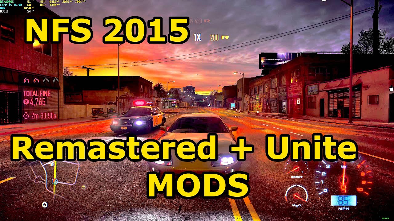 NFS 2015 Remastered + Unite MODS Gameplay Performance RTX2070S Intel ...
