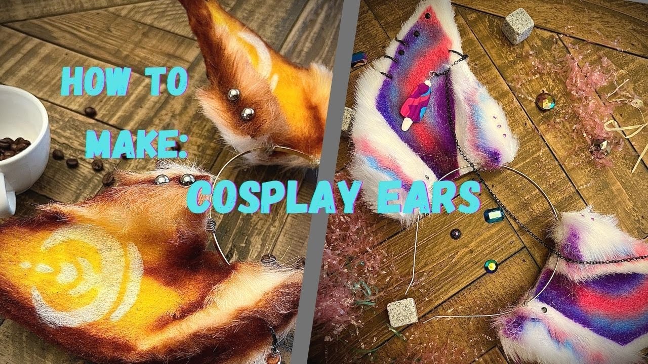 How to make no sew animal ears | Cosplay ears tutorial | Furry headband ear making | Halloween ...