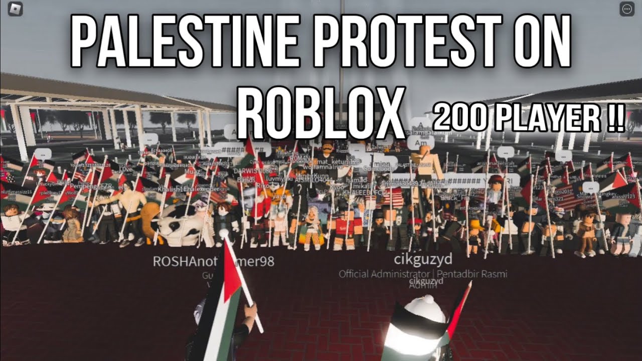 “FREE FREE PALESTINE”🇵🇸 | Palestine Protest On Roblox Event - YouTube