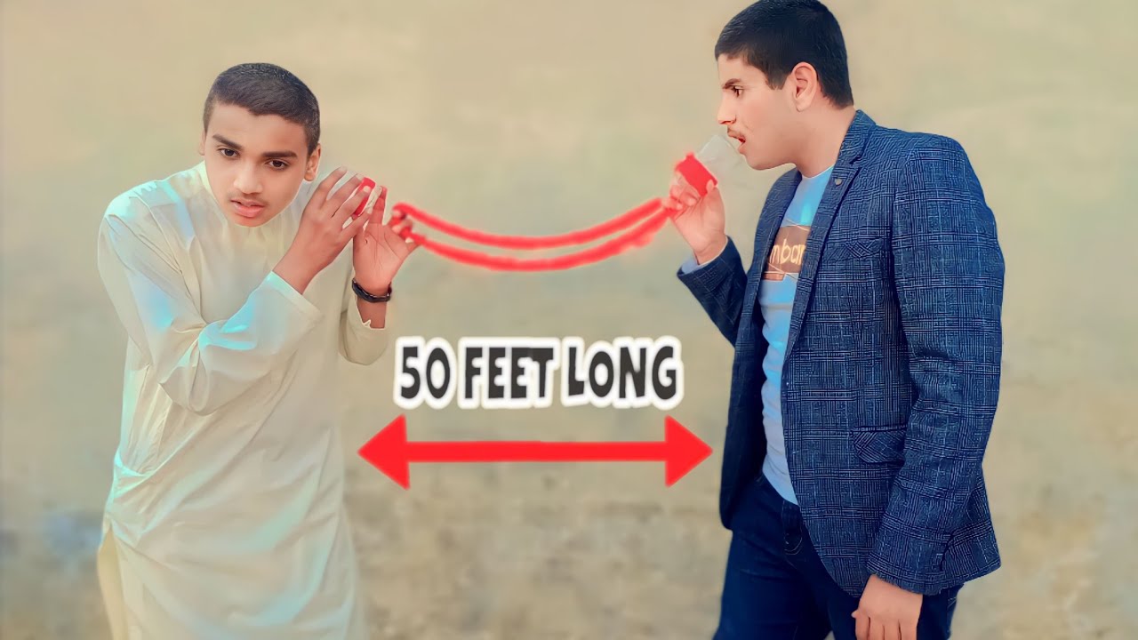 WE MADE A 50 FEET LONG STRING TELEPHONE // #experiments #viral #unique ...