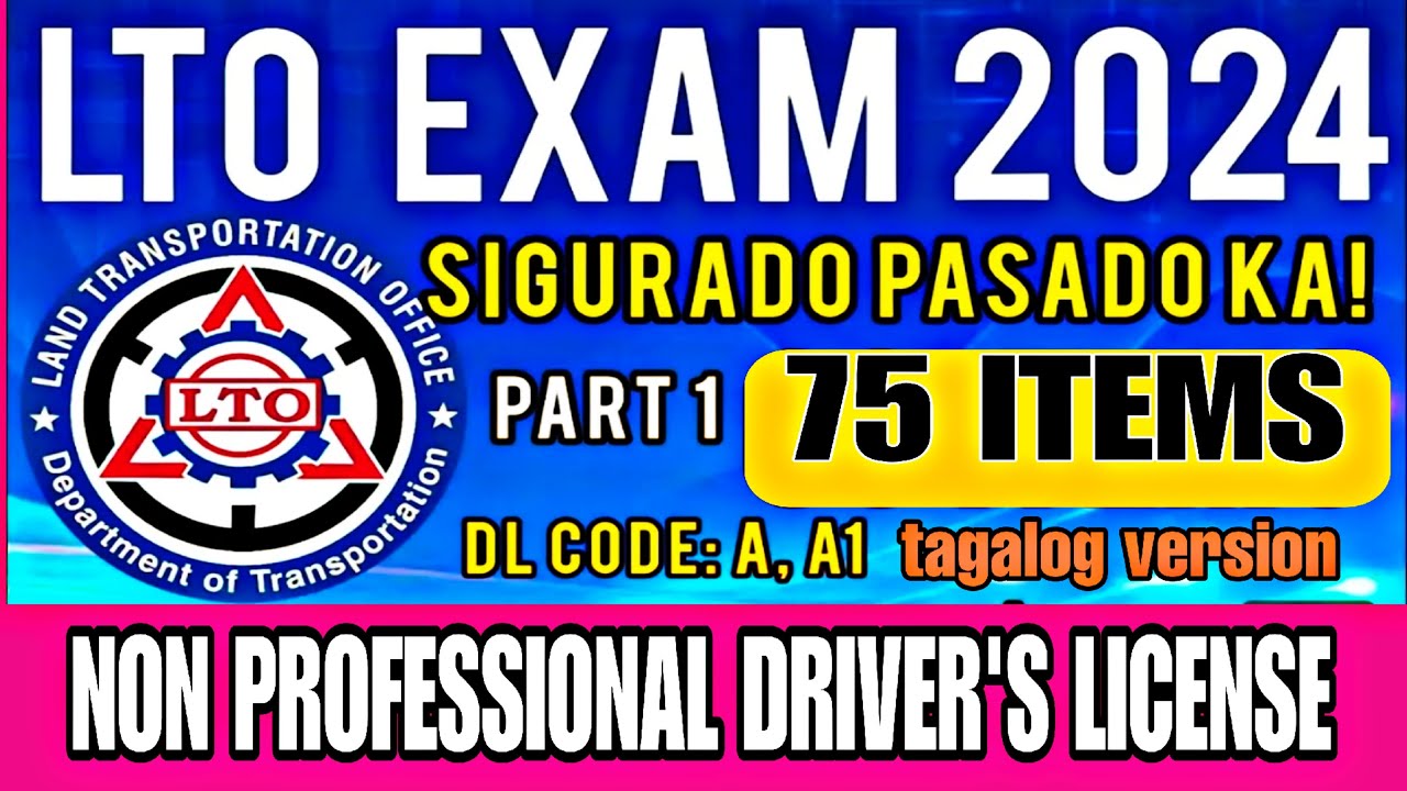 NON PROFESSIONAL LTO EXAM REVIEWER 2024 TAGALOG UPDATED VERSION - YouTube