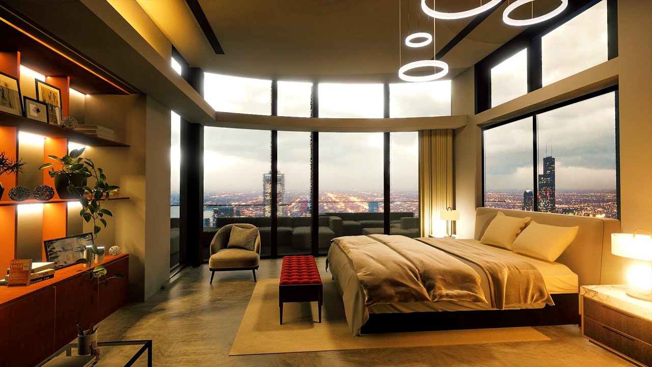 🎧 Cozy High-Rise Apartment Sleep Sounds | Distant Thunderstorm for ...