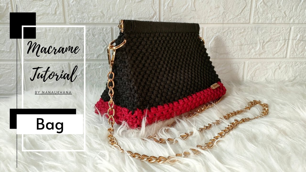Macrame Bag Tutorial - Two Color Macrame Purse for Beginners ...