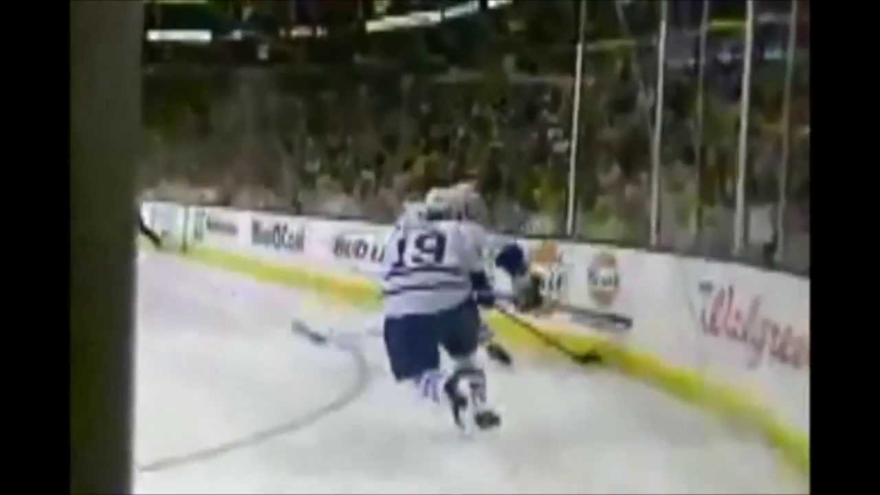 Huge Hit by Milan Lucic on Mike Van Ryn Breaks the Glass - YouTube