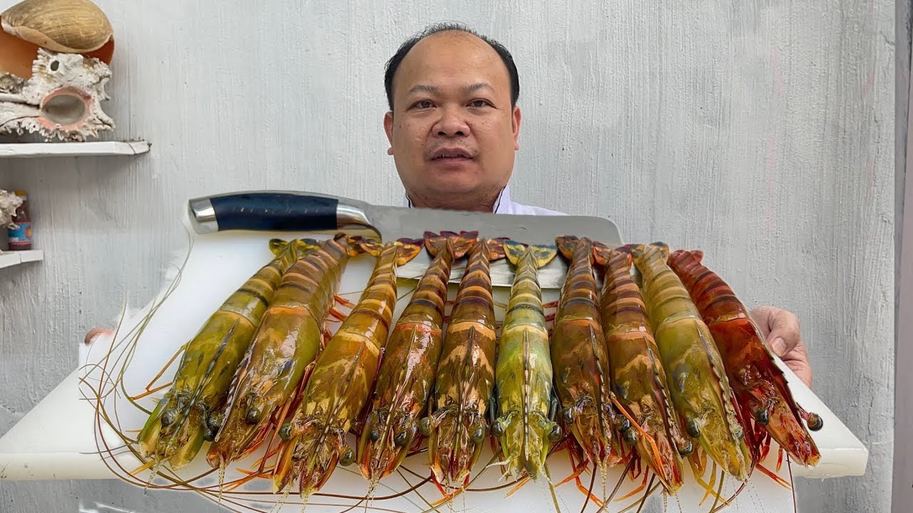 sashimi sea shrimp, best sea shrimp recipe, vietnamese food // Vn Chef ...