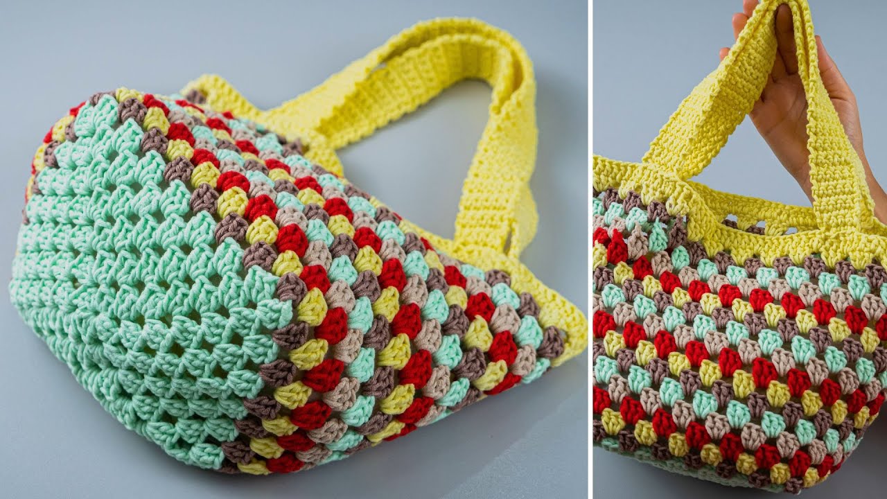 Very easy crochet tote bag! Step by Step Tutorial! - YouTube