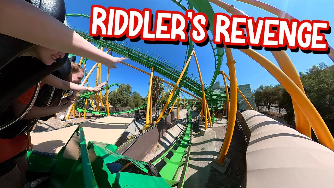 The Riddler's Revenge POV Front Row at Six Flags Magic Mountain - YouTube