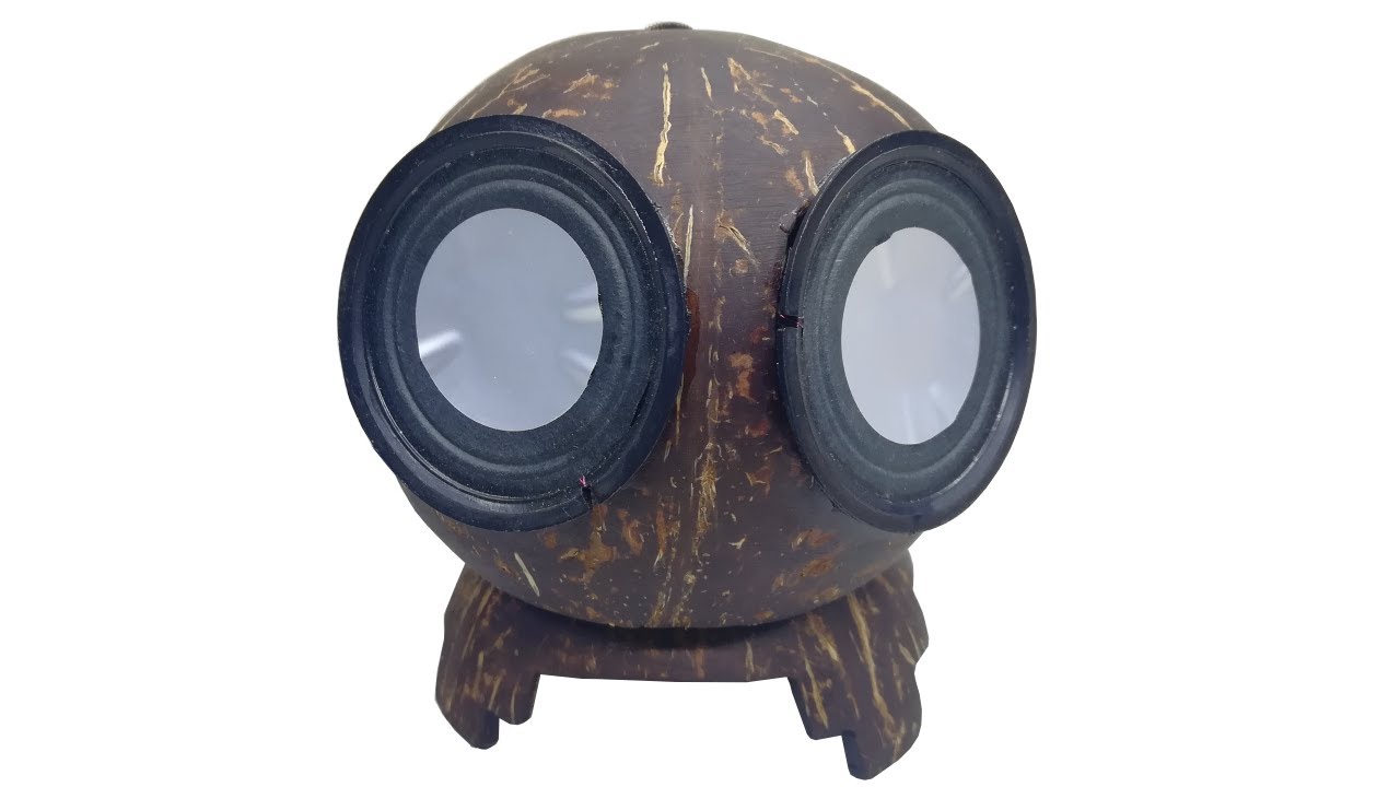 Desktop Speakers Using Coconut Shell || DIY Creative Ideas From Coconut ...