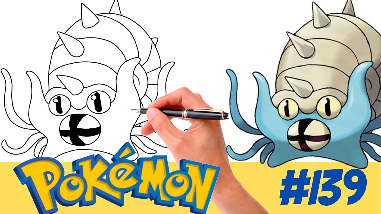 Cómo dibujar OMASTAR POKEMON #139 | FÁCIL | Generación 1 - YouTube