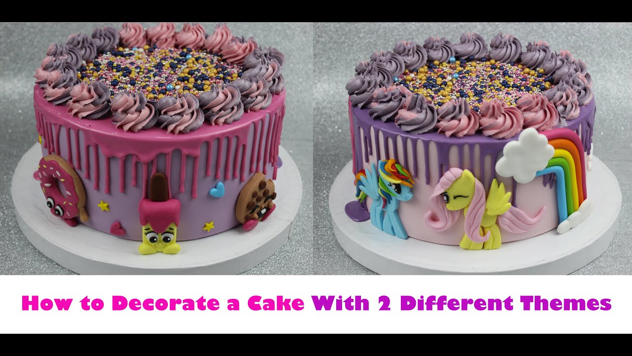 How to Decorate a Cake With 2 Different Themes - YouTube