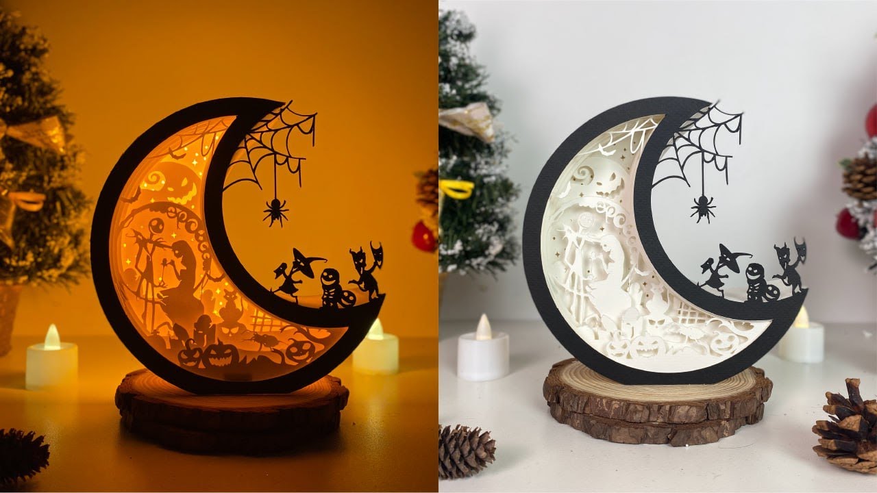 How To Make Paper Cut Moon Box - YouTube