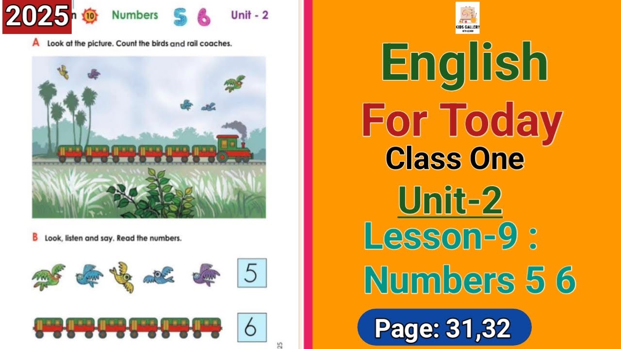 ১ম শ্রেণি ইংরেজি Class-1 English | Unit-2 Lesson-9 | Numbers 5 6 - YouTube