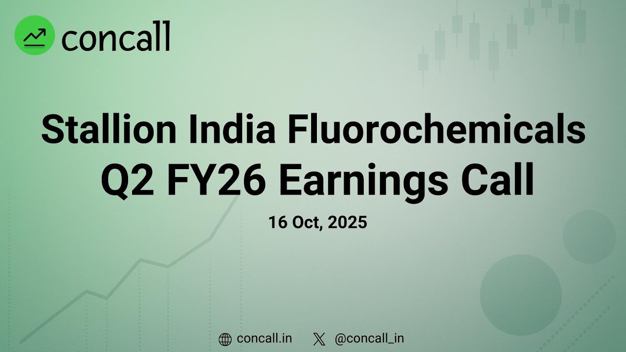 Stallion India Fluorochemicals Q2 FY26 Earnings Conference Call ...