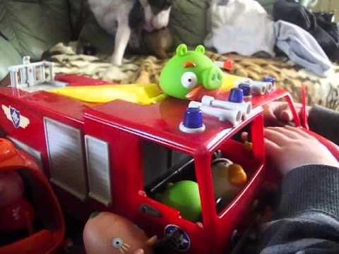 peppa pig fireman sam and angry birds toys - YouTube