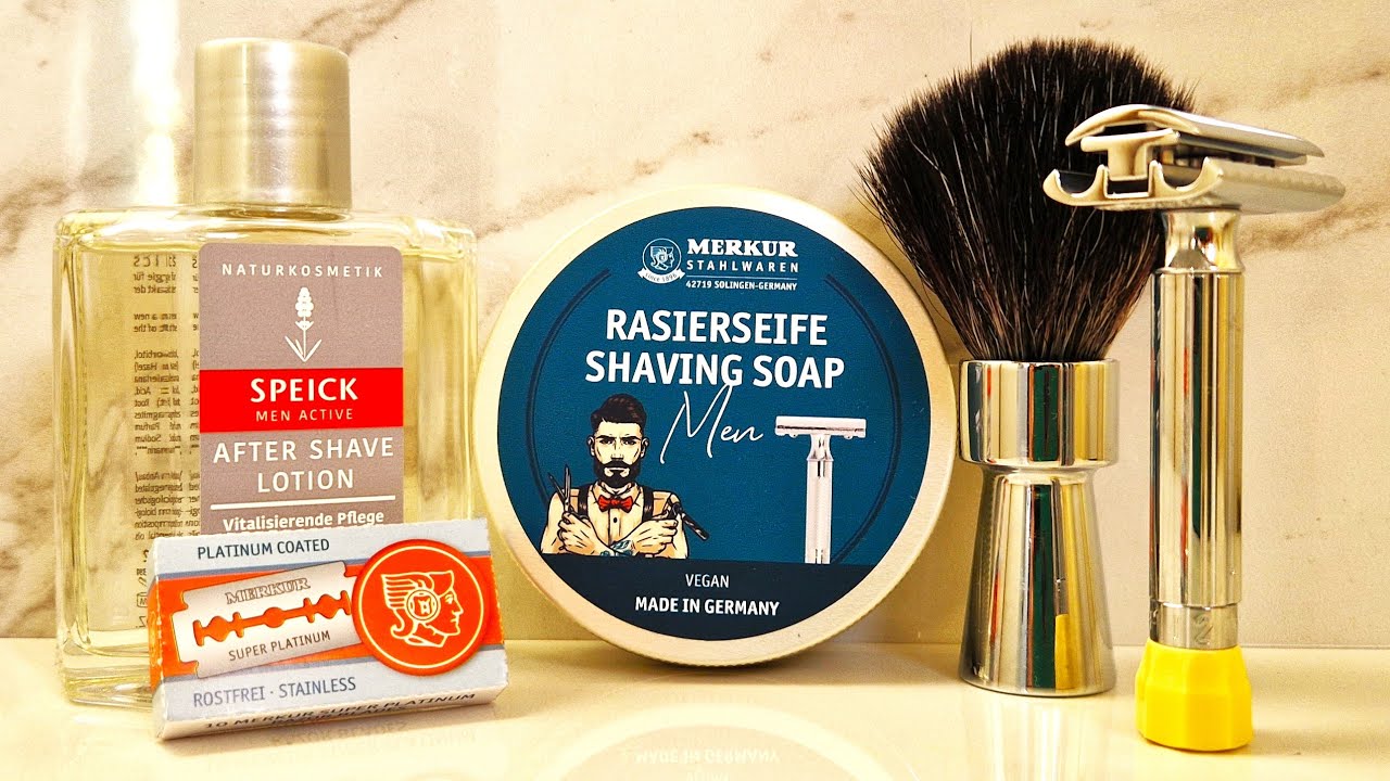 A MERKUR SHAVE, Progress ,Soap and Brush First Try. - YouTube