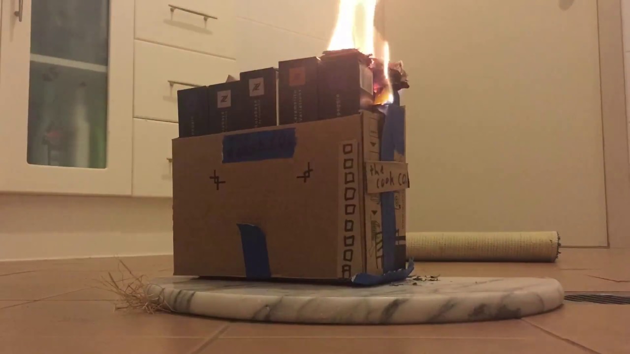 Cardboard house on fire (the cook CO. Factory) - YouTube