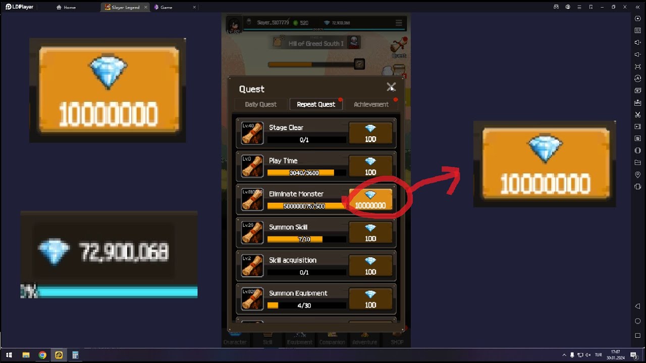 Slayer Legend Unlimited Diamonds in 1 minutes :D - YouTube
