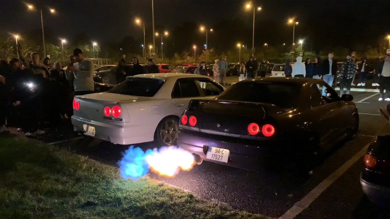 450bhp built RB25 R33 GTST VS R34 4door 2step battle - YouTube