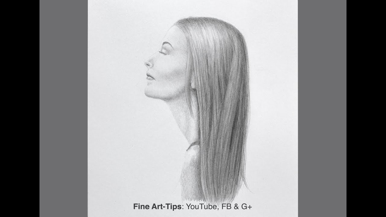 How To Draw Straight Hair Very Easy Way Narrated YouTube