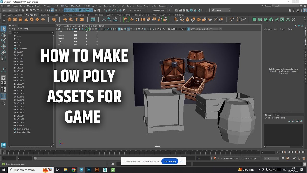 HOW TO MAKE LOW POLY GAME ASSETS | HOW TO MAKE LOW POLY BOX IN MAYA FOR ...