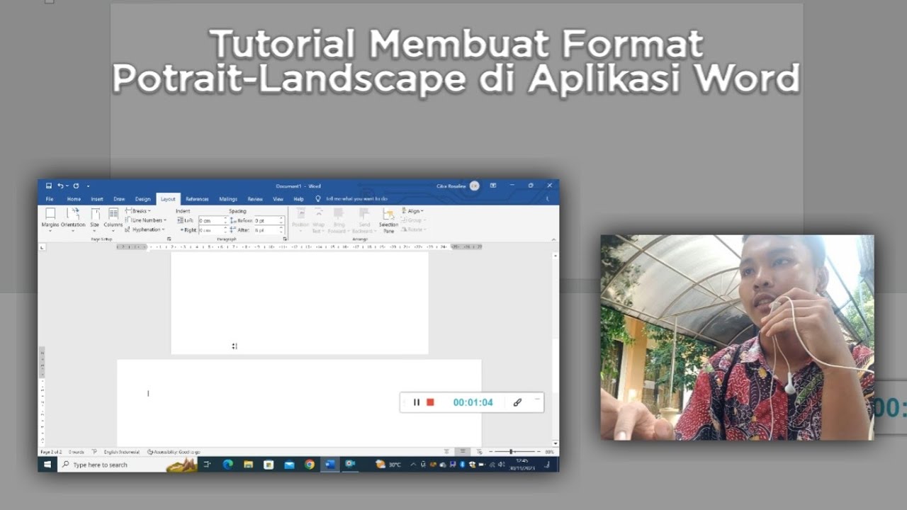 Tutorial Membuat Format Potrait-Landscape di Aplikasi Word - YouTube