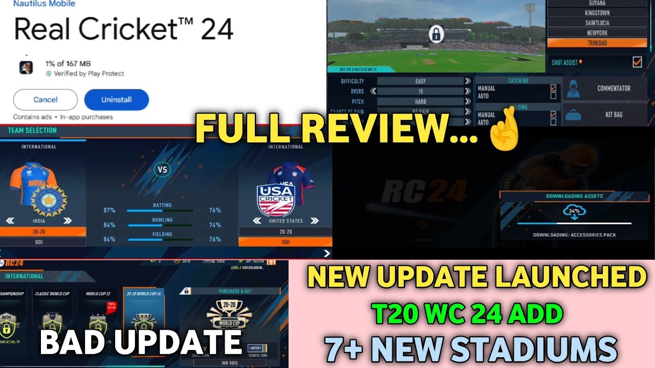 Real Cricket 24 New T20 World Cup Special Update Launched! Rc 24 Mega ...