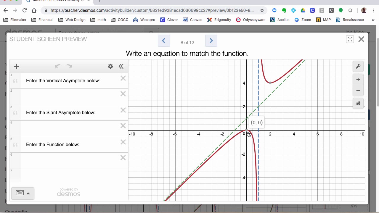 Algebra IIB Week 4 Desmos Rational Functions - YouTube