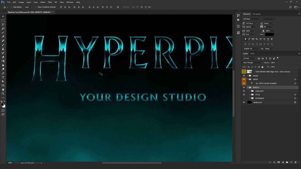 Convert Your Text to Morbius Logo Style - Photoshop Text Effect - YouTube
