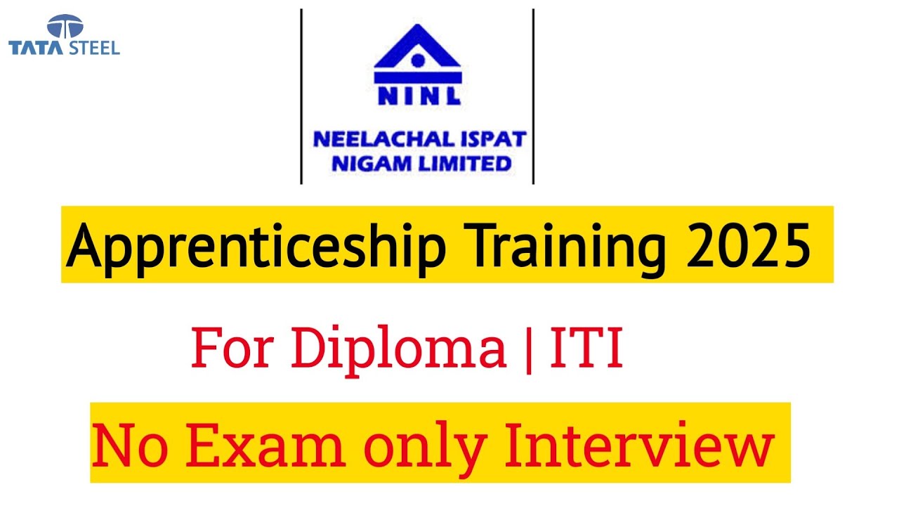 NINL Apprenticeship Training vacancy 2025 | nilanchal ispat Odisha Tata ...