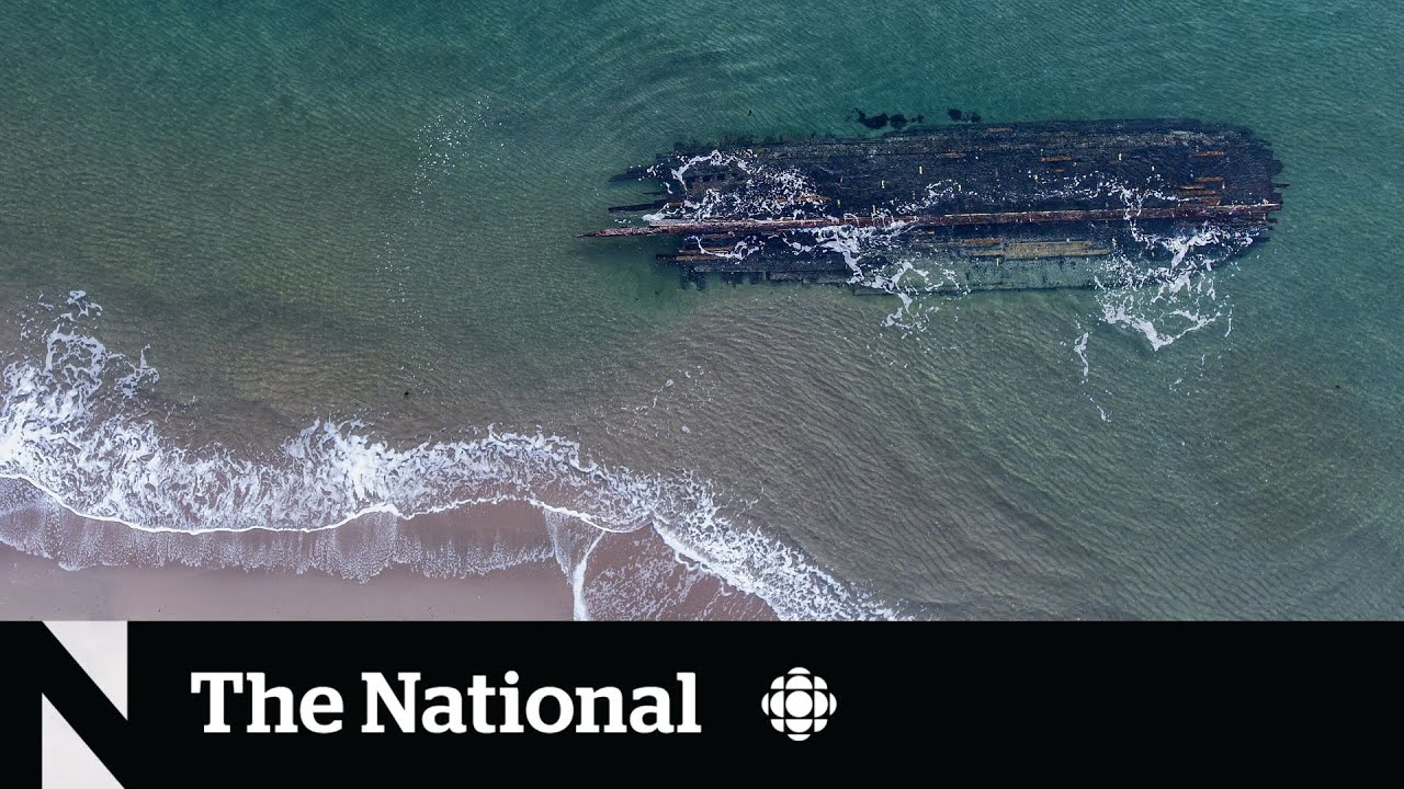 #TheMoment a mysterious shipwreck appeared on the Newfoundland coast ...
