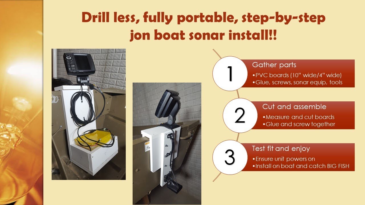 Drill less jon boat sonar fish finder installation!! Step-by-step ...