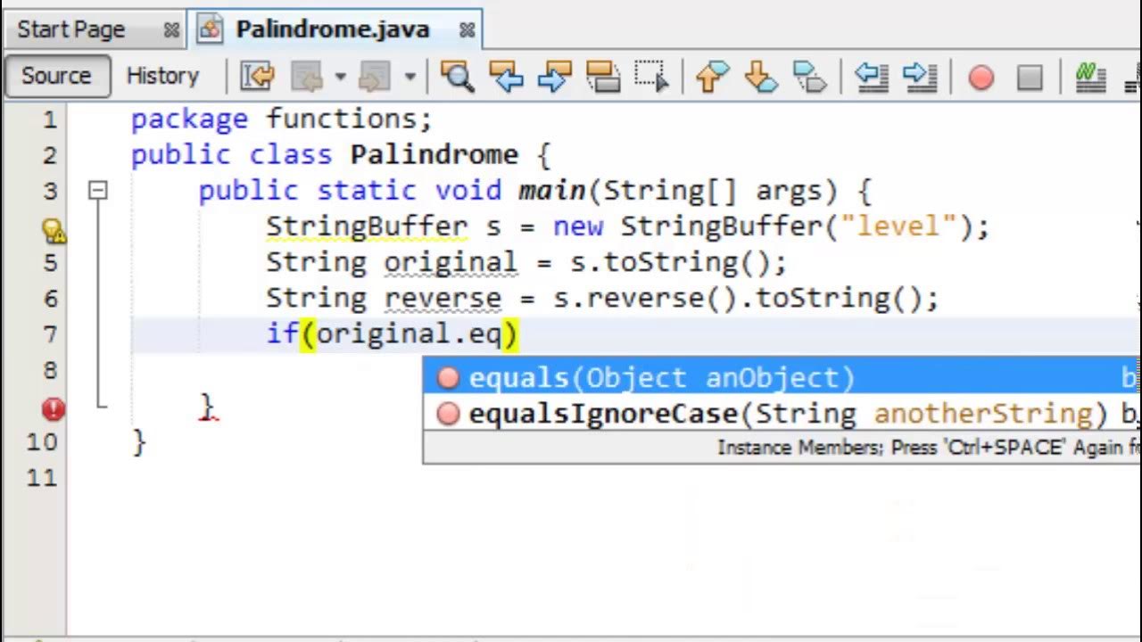 60 Palindrome String Buffer reverse in java in netbeans and jdk Learn computer programing in ...