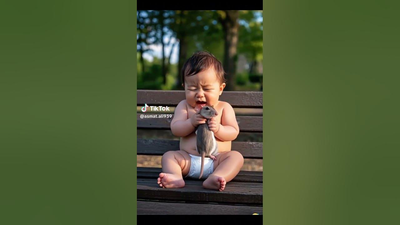 the beby eating mous - YouTube