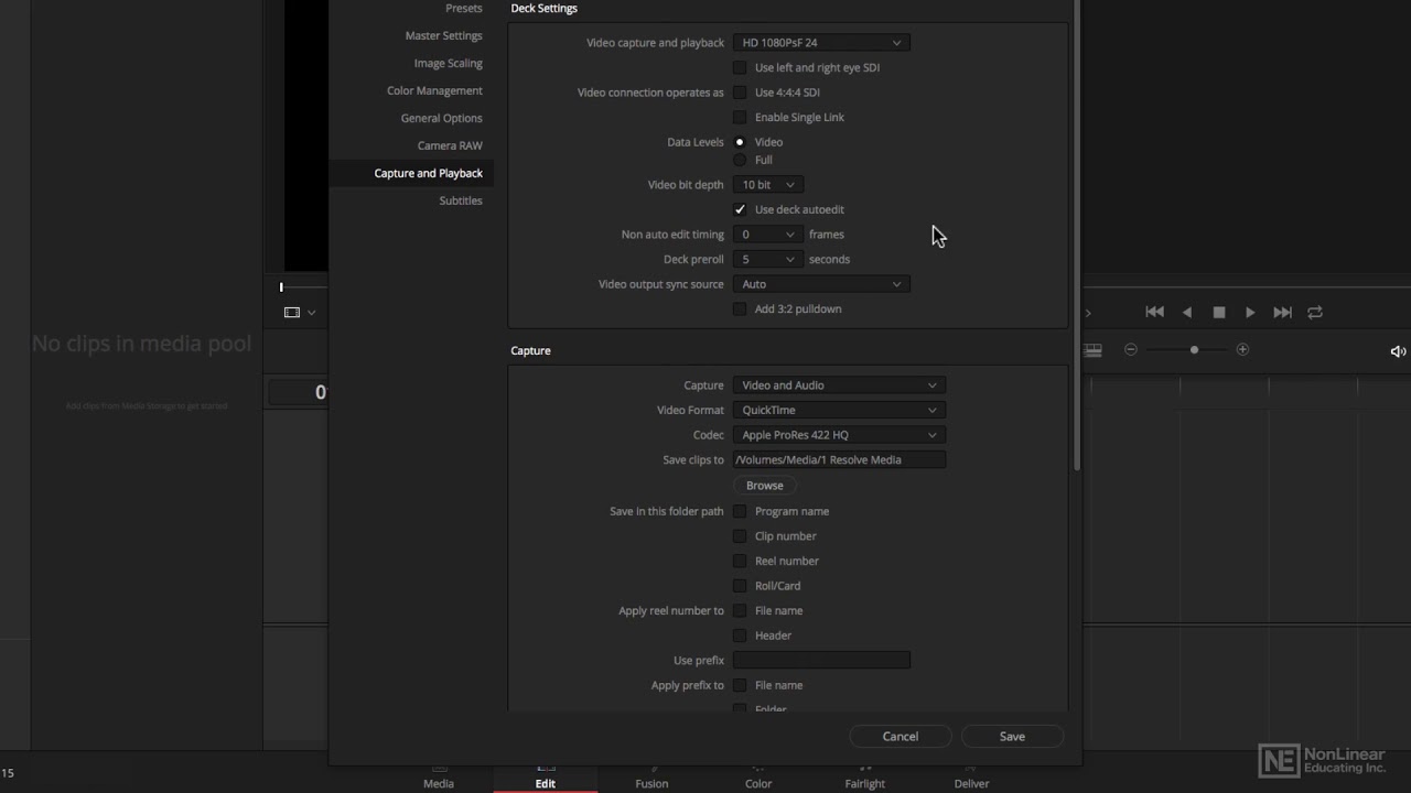 Davinci Resolve 101 Getting Started Editing 2 Setting Project Settings Youtube