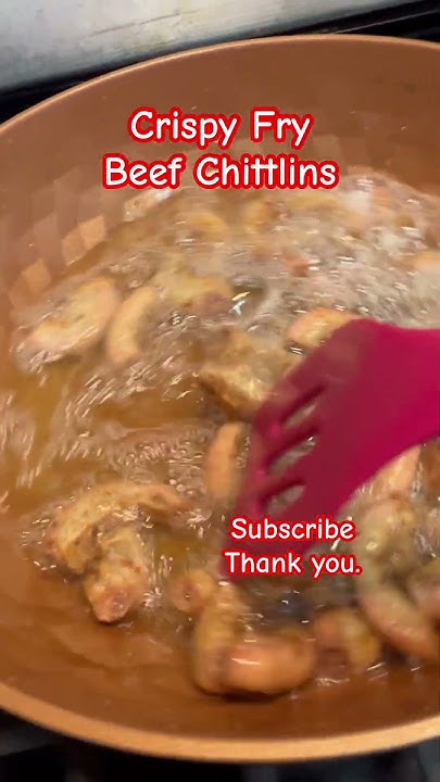 Crispy Fry Beef Chittlins #satisfying #crispy Exotic fried chitterlings - YouTube