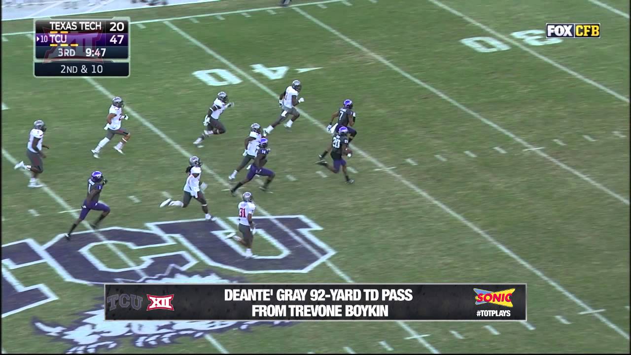 Big 12 #TotPlays Week Nine Nominee: TCU's Deante' Gray - YouTube
